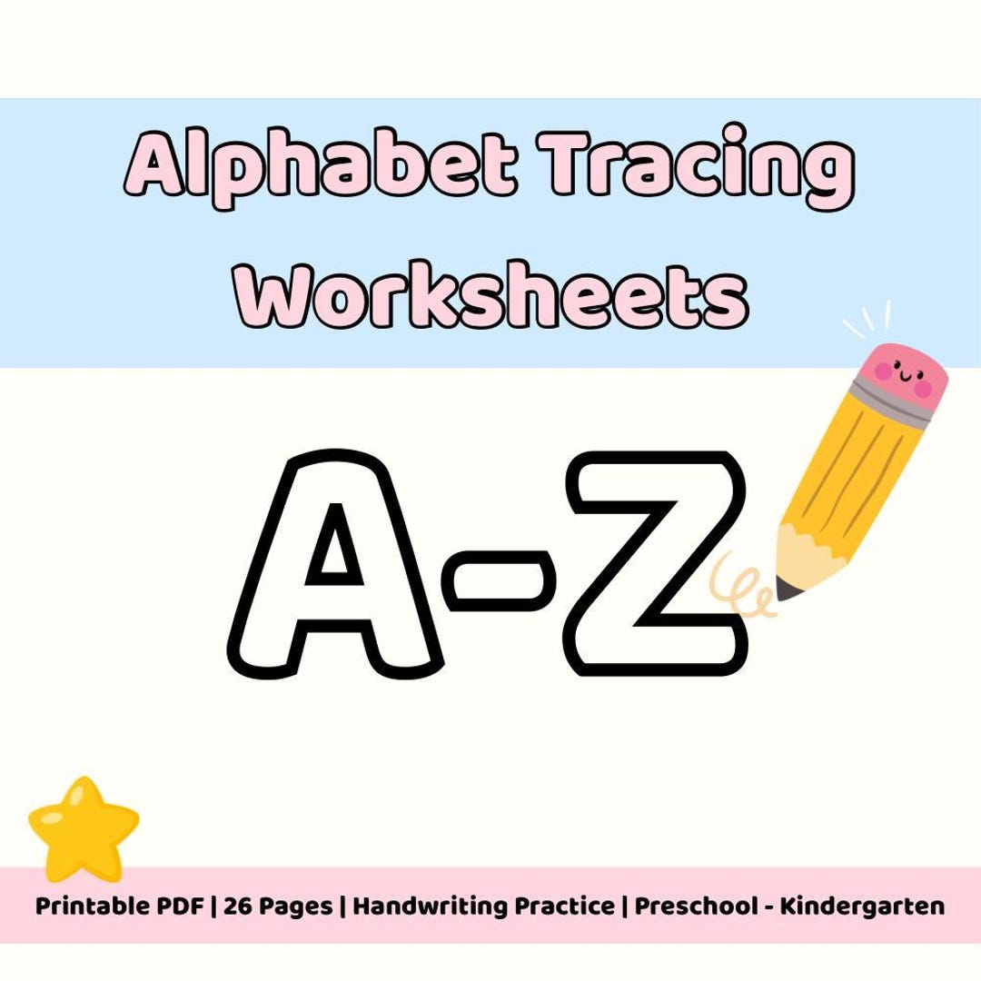 ABC Tracing Worksheets 26 Pages of Handwriting Practice - Etsy