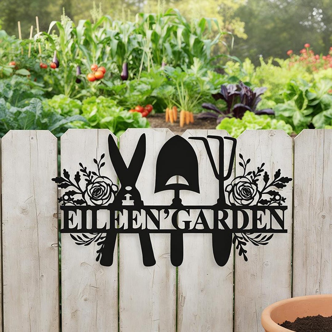 Custom Metal Garden Sign, Customizable, Garden or Greenhouse Decor ...