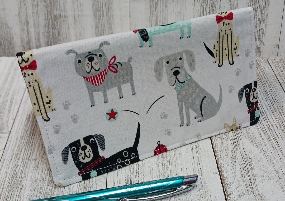 CUTE DOGS Checkbook Cover Wallet Credit Debit Card Registry Holder ...