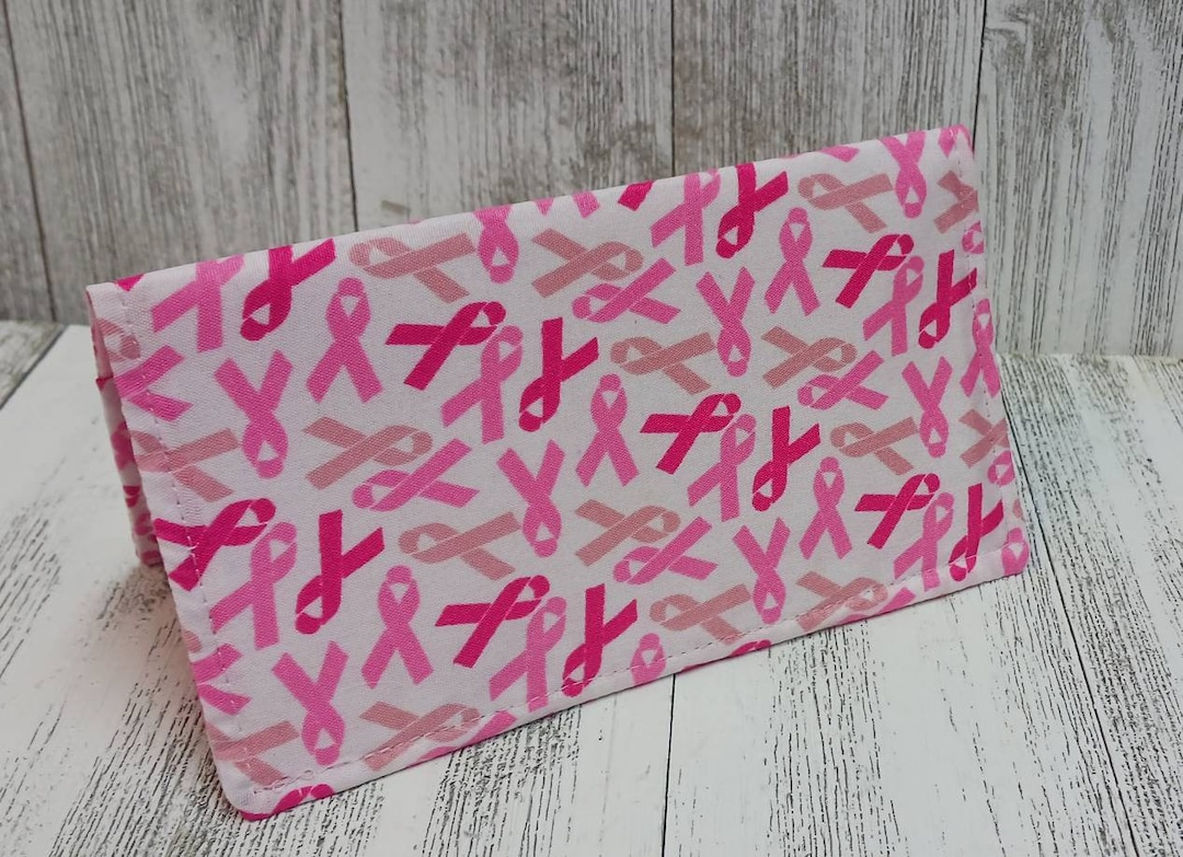 Breast Cancer CHECKBOOK Cover Fabric Awareness Debit Registry Wallet ...