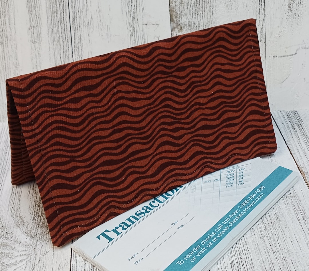 Brown Checkbook Cover Debit Registry Wallet Holder Clutch Purse ...