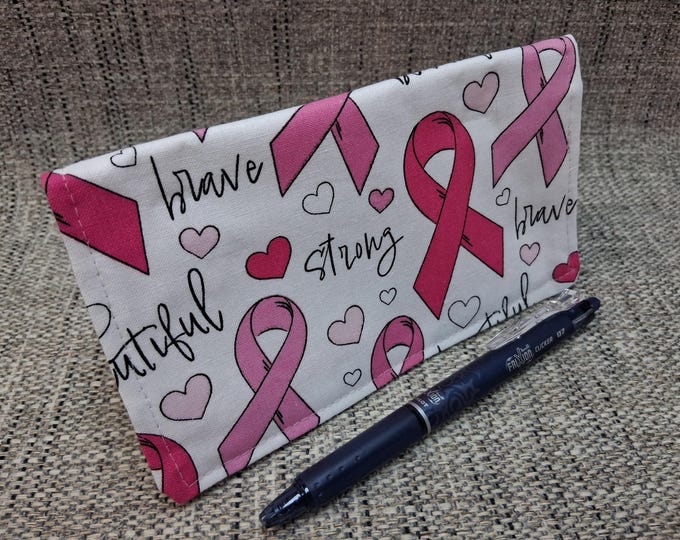 Breast Cancer CHECKBOOK Cover Fabric Awareness Debit Registry Wallet ...