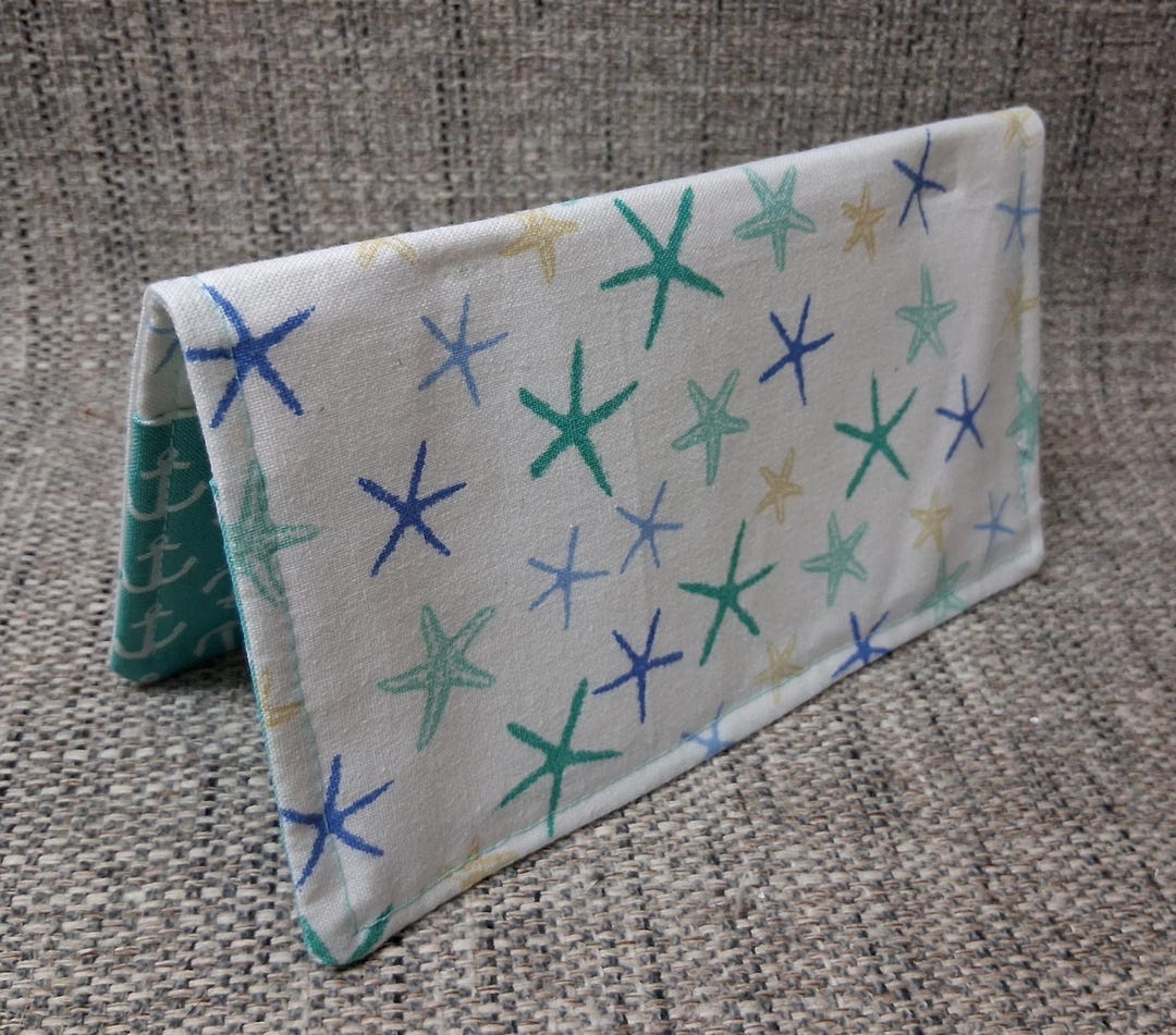 STARFISH Check Book Cover Transaction Registry Cotton Fabric Document ...