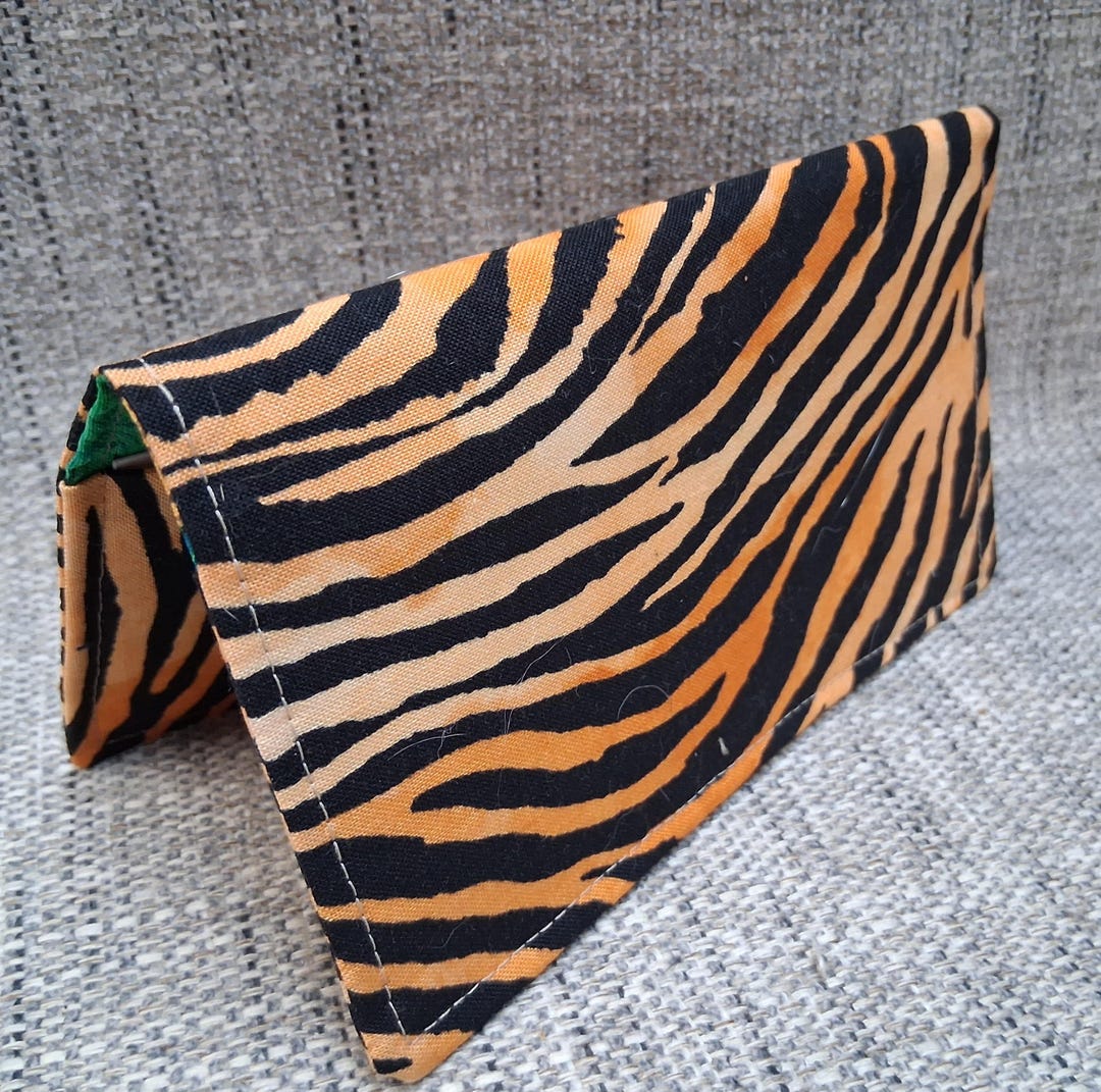 TIGER FABRIC Checkbook Cover Debit Card Registry Wallet Clutch Purse ...