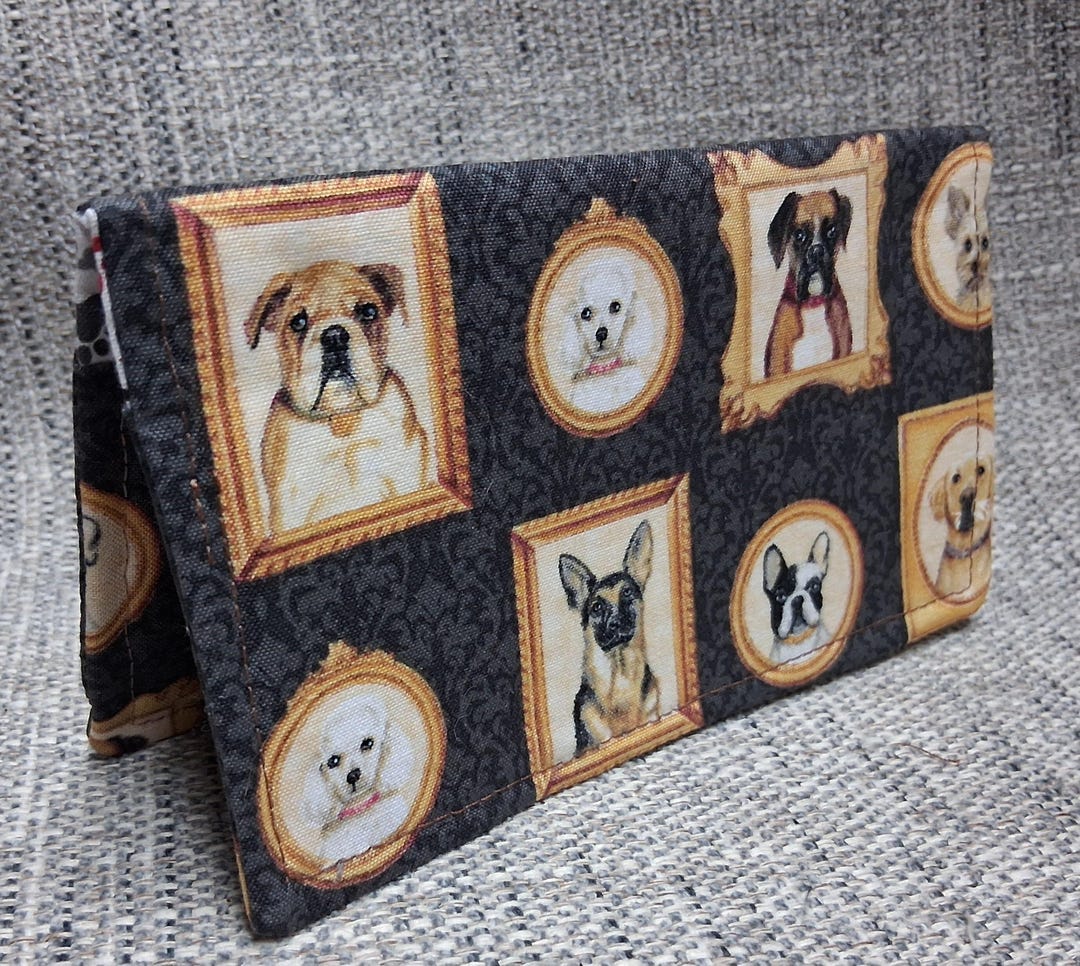 DOG BREEDS Checkbook Cover Wallet Holder Clutch Purse Billfold Coupon ...