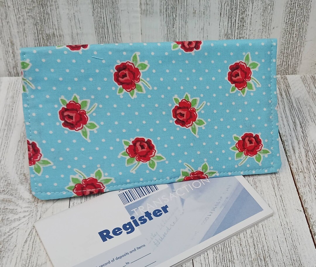 Fabric Check Book Cover Red Love Rose's Shabby Chic Victorian Registry ...