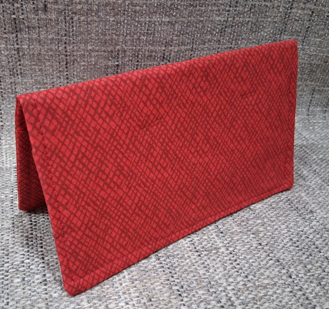RED Check Book Cover Transaction Registry Cotton Fabric Document Coupon ...