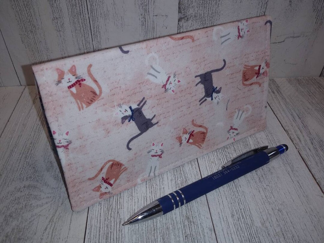 CATS Checkbook Cover Fabric Wallet Holder Debit Registry Clutch Purse ...