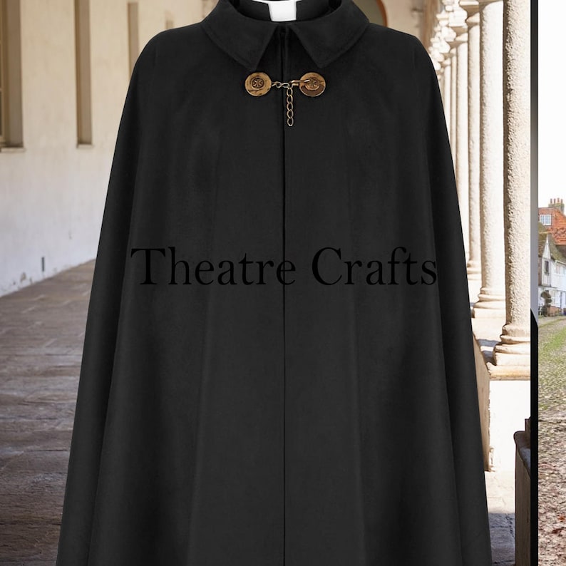 Clergy Cloaks With Collar : Catholic Bishop Attire Black Cloak Vestment ...