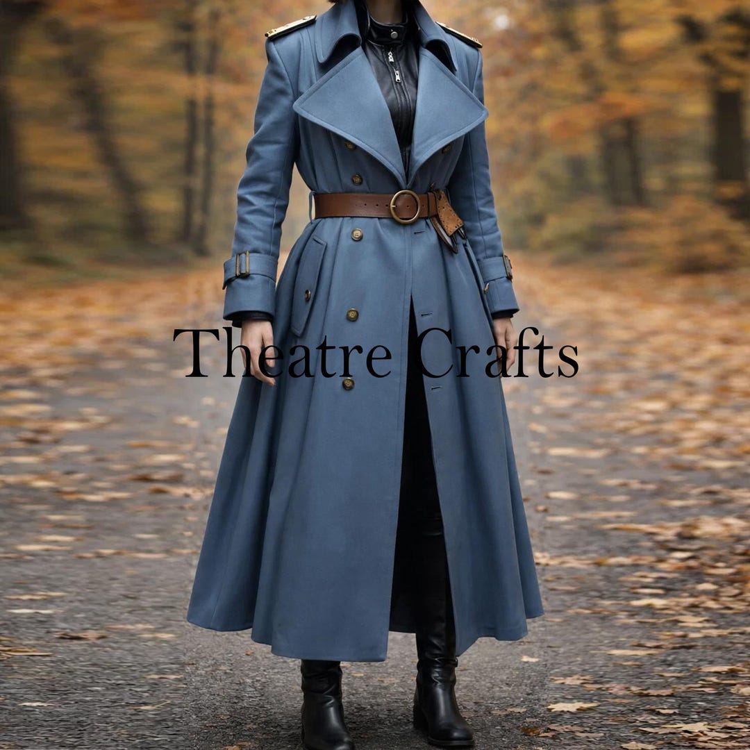 Ladies WW1 Soldier Overcoat | Army Reenactment Coat | Blue Wool Trench ...
