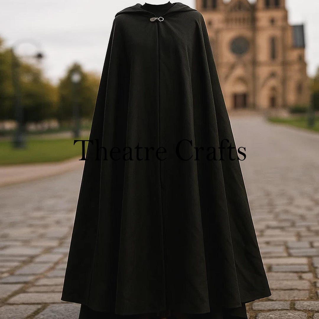 Priest Christmas Cloak, Cleric Mantel Religious Habit Black Wool Cloak ...