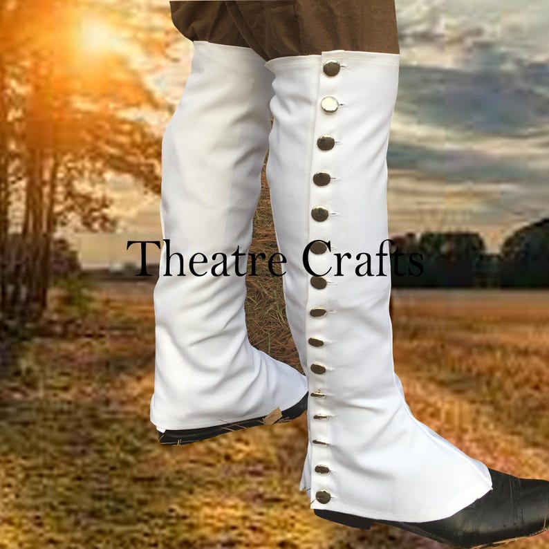 18th Century Colonial War Leggings Gaiters: Re-enactment White Wool Leg ...