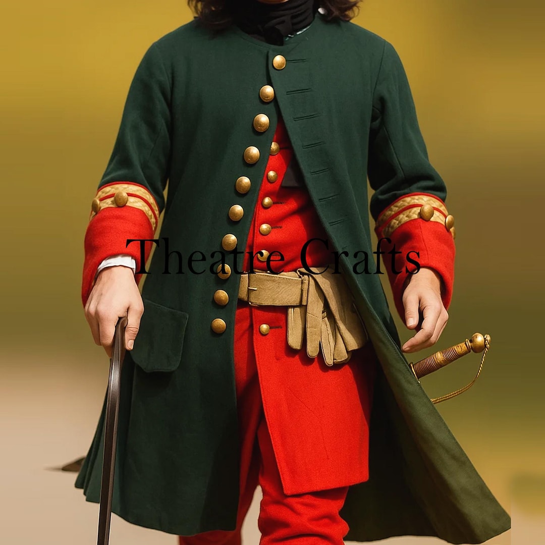 18th Century Colonial Frock Coat: British Continental War Reenactment ...