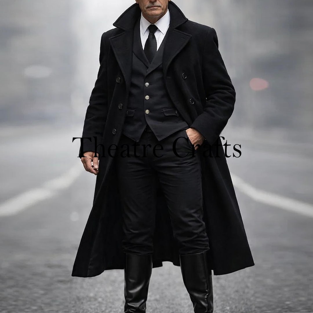 Victorian Era Outfit | Steampunk Force Coat | Men's Black Wool Overcoat ...