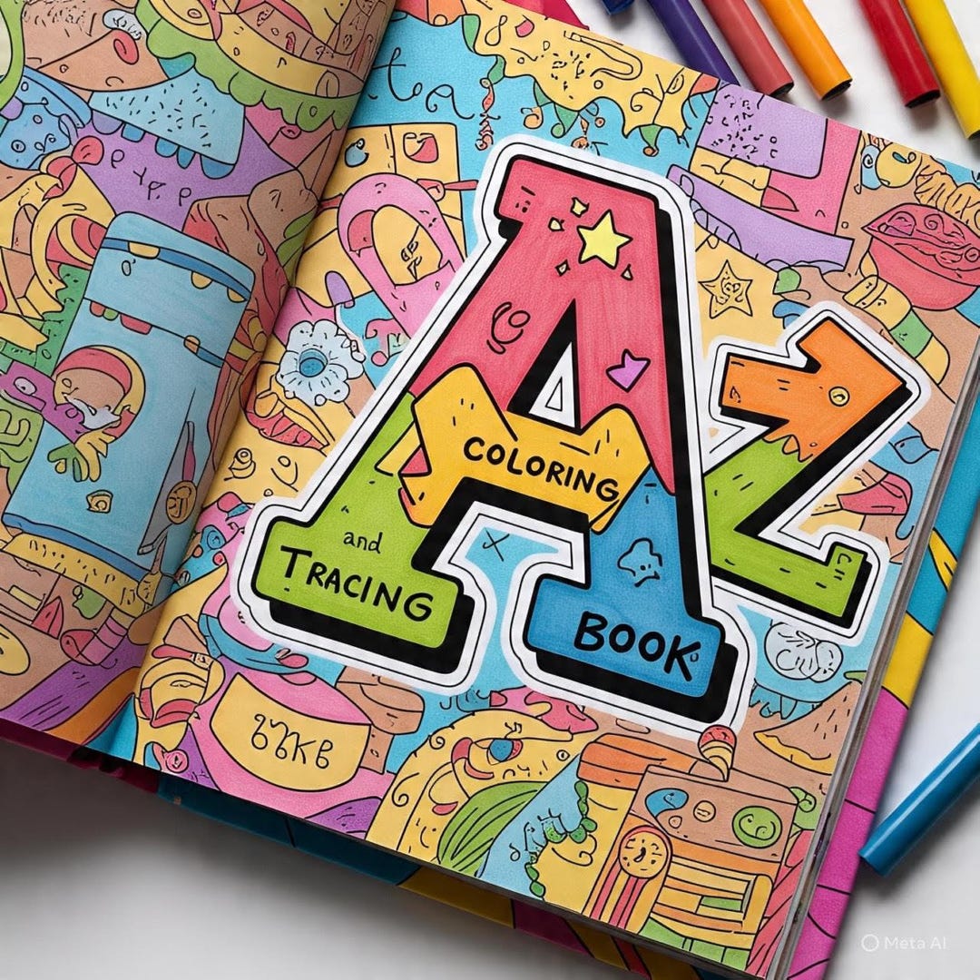 A to Z Alphabet Coloring and Tracing Book for Kids. Printable ABC ...