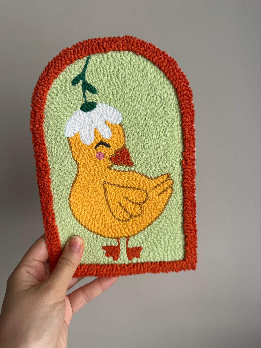 Handmade Chick Punch Needle Wall Hanging : Colourful Tufted Home Decor ...