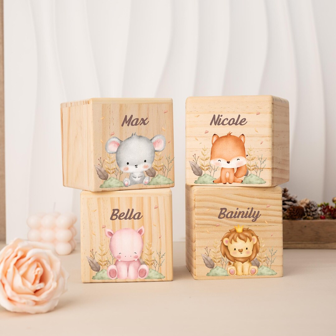 Personalized Wooden Animal Piggy Bank for Kids - Custom Name Coin Bank ...