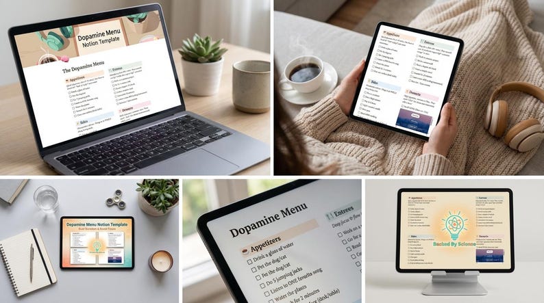 Dopamine Menu Notion Template, ADHD Planner (digital Download) - Etsy