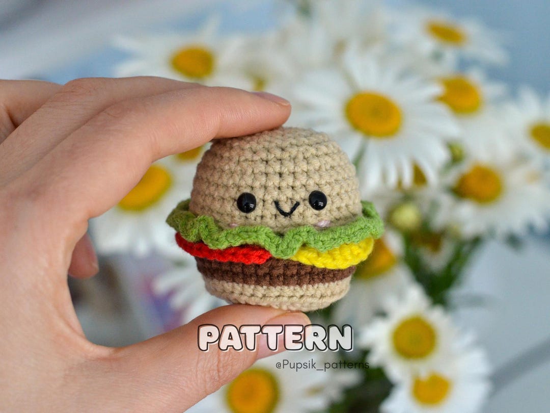 Crochet Burger Pattern, No Sew Amigurumi (PDF Digital Tutorial) - Etsy