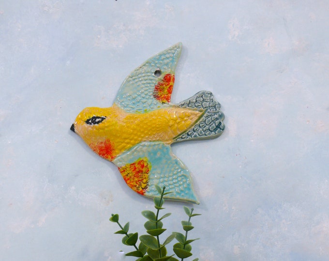 Ceramic Wall Hanging Bird Ceramic Wall Art Handmade Ceramic - Etsy