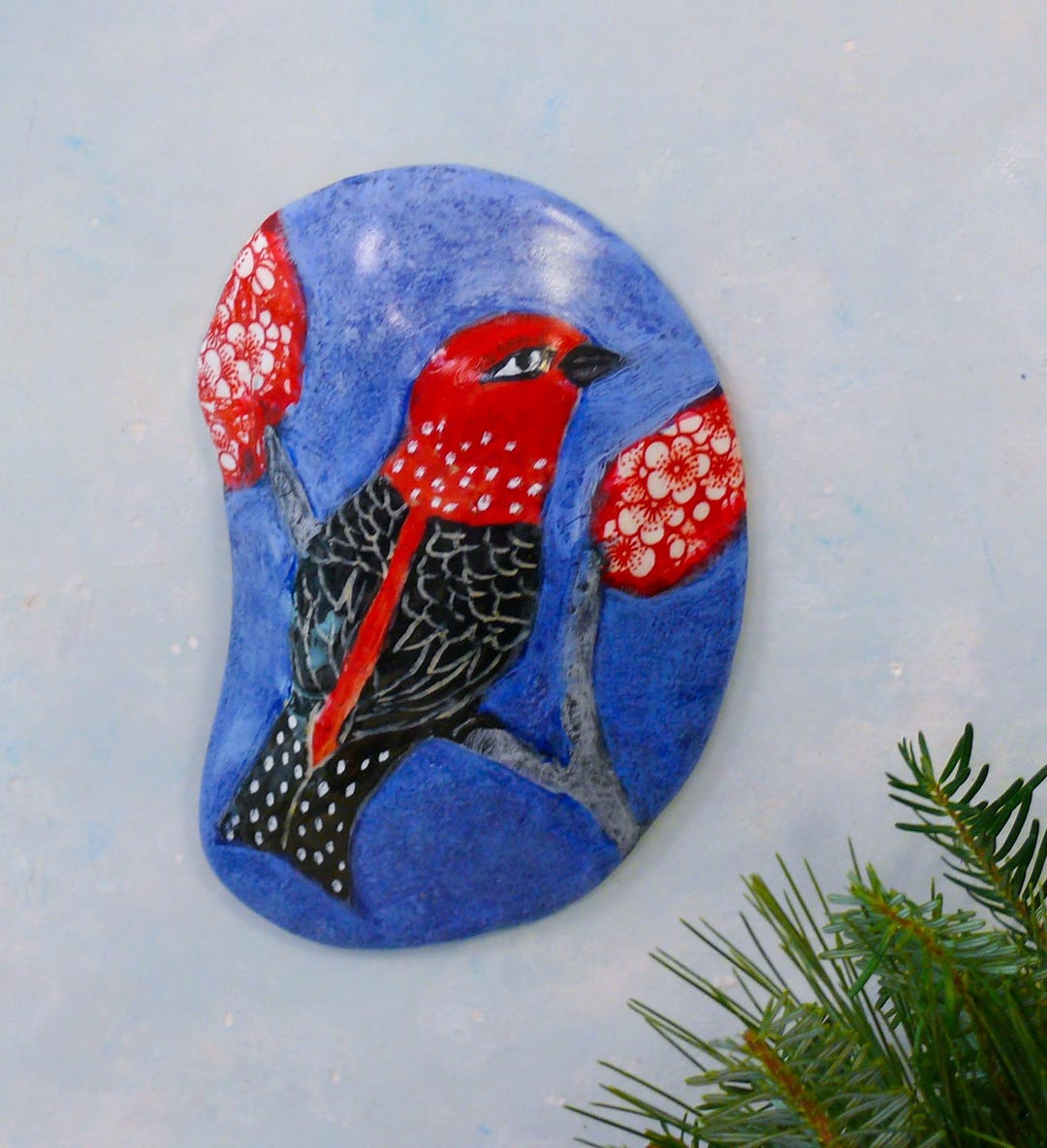 Clay Bird Ceramic Tile Art, Ceramic Wall Sculpture, Ceramic Art Tile ...