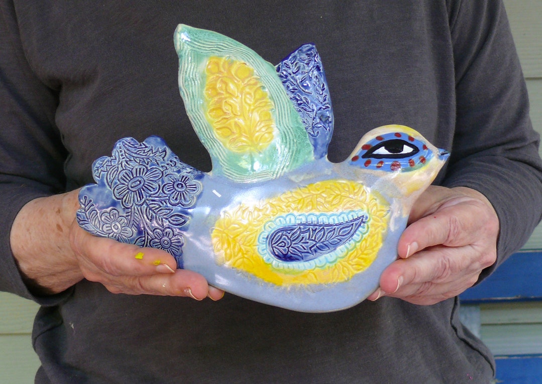 Ceramic Wall Bird, Clay Bird, Ceramic Wall Art, Bird Art, Ceramic ...
