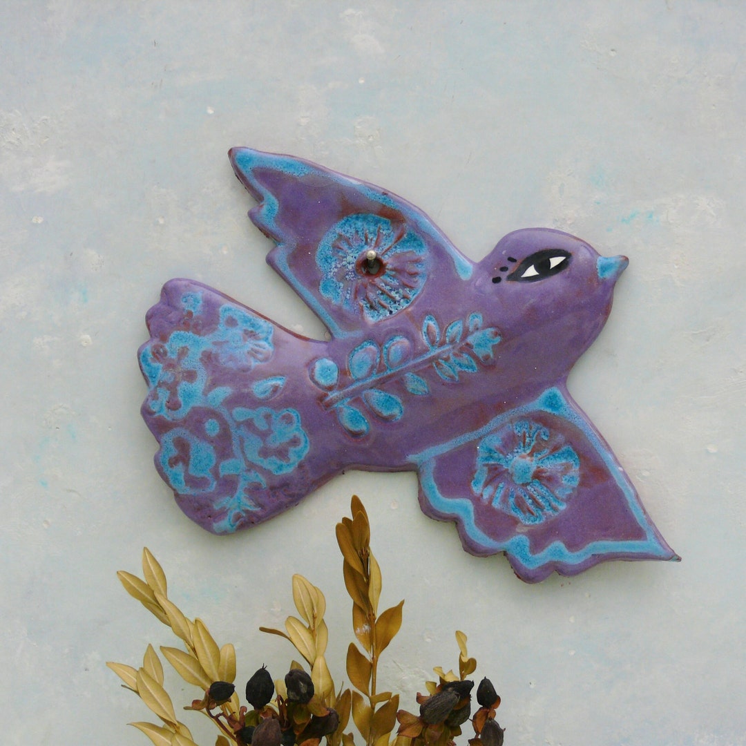 Handmade Ceramic Wall Hanging Bird, Ceramic Art for Wall, Ceramic Art ...