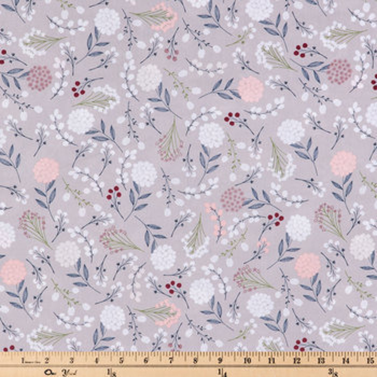 Berry Leaves Cotton Fabric 100% Cotton Fabric by the Yard - Etsy