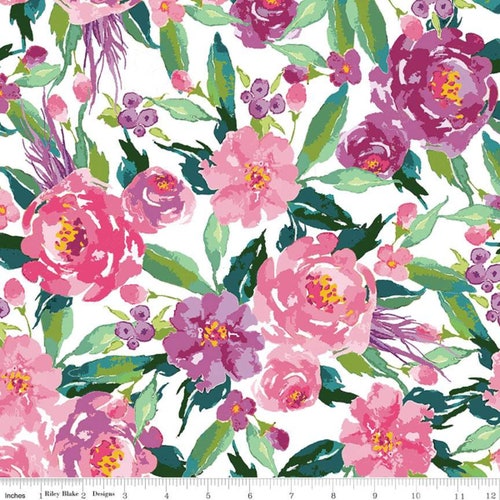 Hampton Garden Floral Lavender LAMINATED Cotton Fabric - Etsy