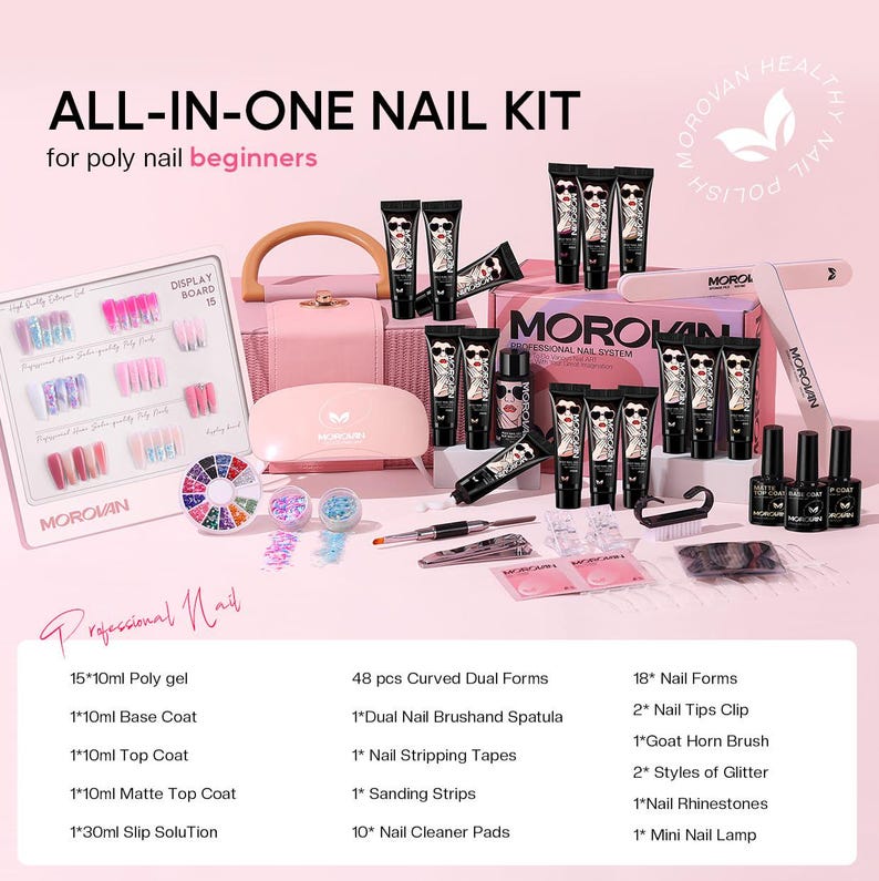 15 Color Poly Gel Nail Extension Kit: Beginner DIY Nail Art Set - Etsy