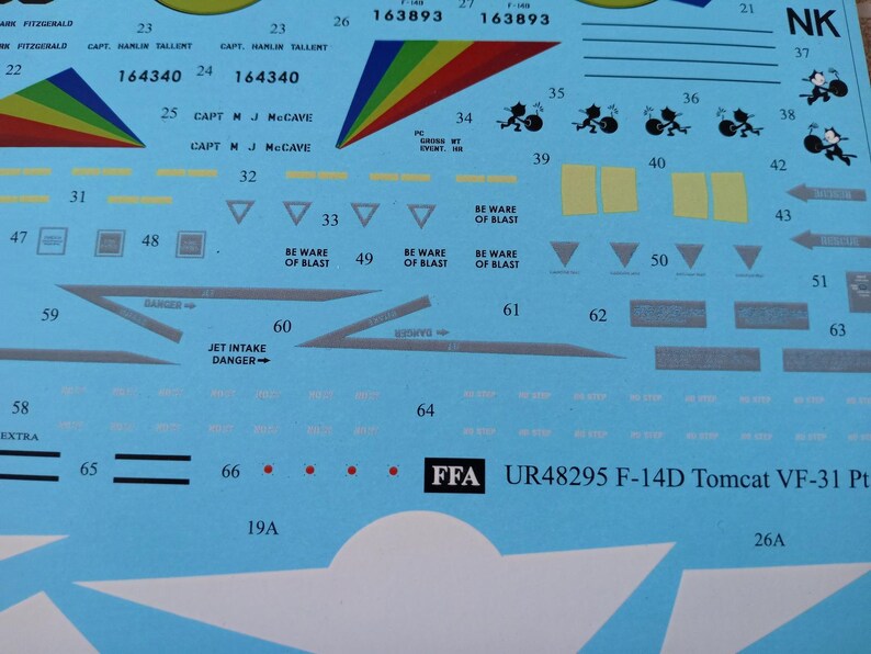 1:48 Decal Grumman F-14D Super Tomcat VF-31 Tomcatters Pt.1 (FFA ...
