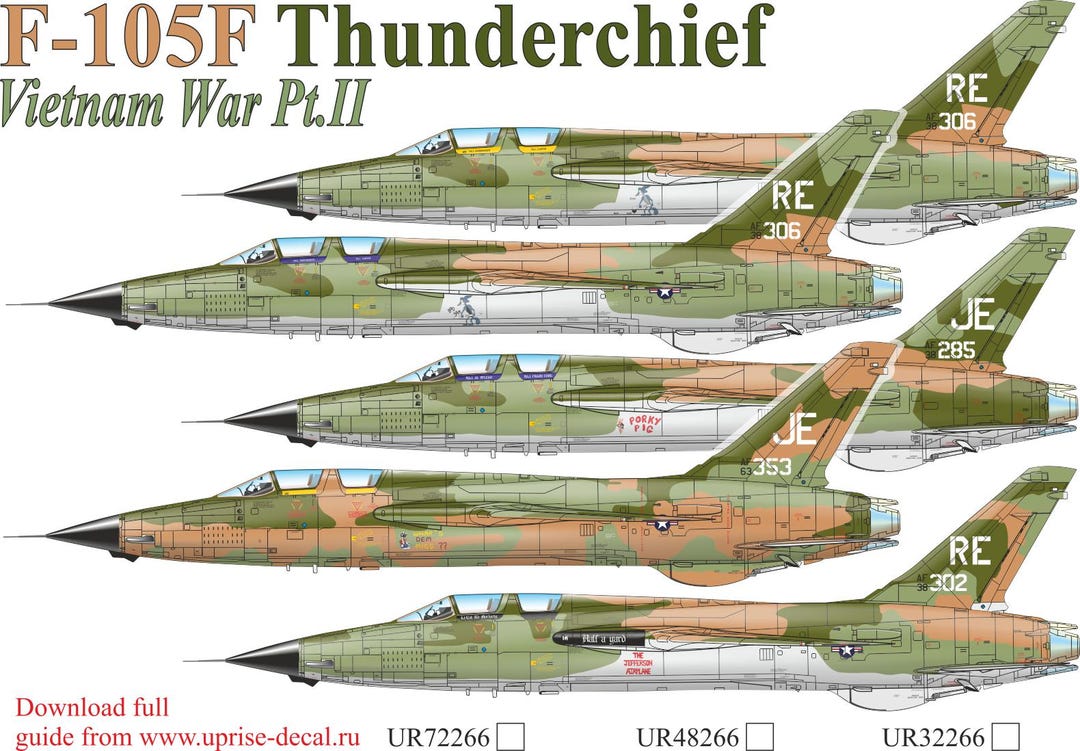 1:32 Decal F-105F Thunderchief Vietnam War Pt.2 (FFA Film) Uprise ...