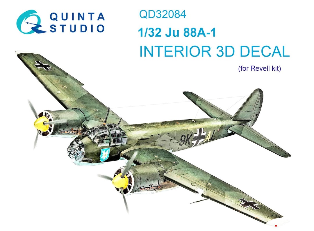 1:32 Junkers Ju 88A-1 Interior 3D Color Decal Quinta QD32084 (for ...