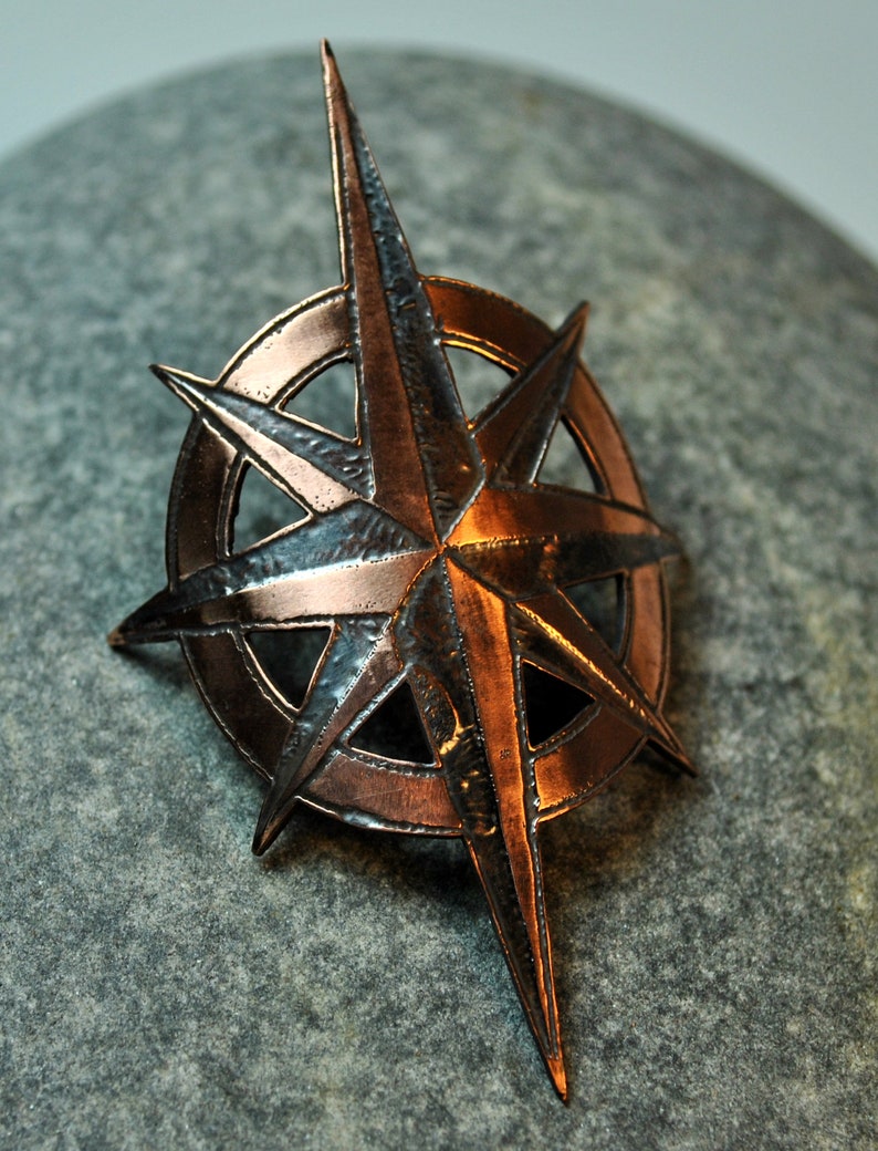 Compass Rose Head Badge - Etsy