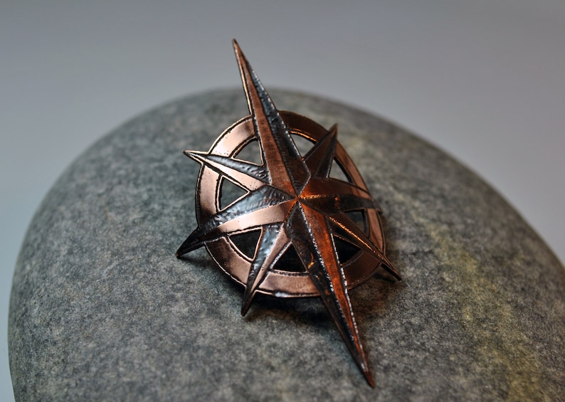 Compass Rose Head Badge - Etsy