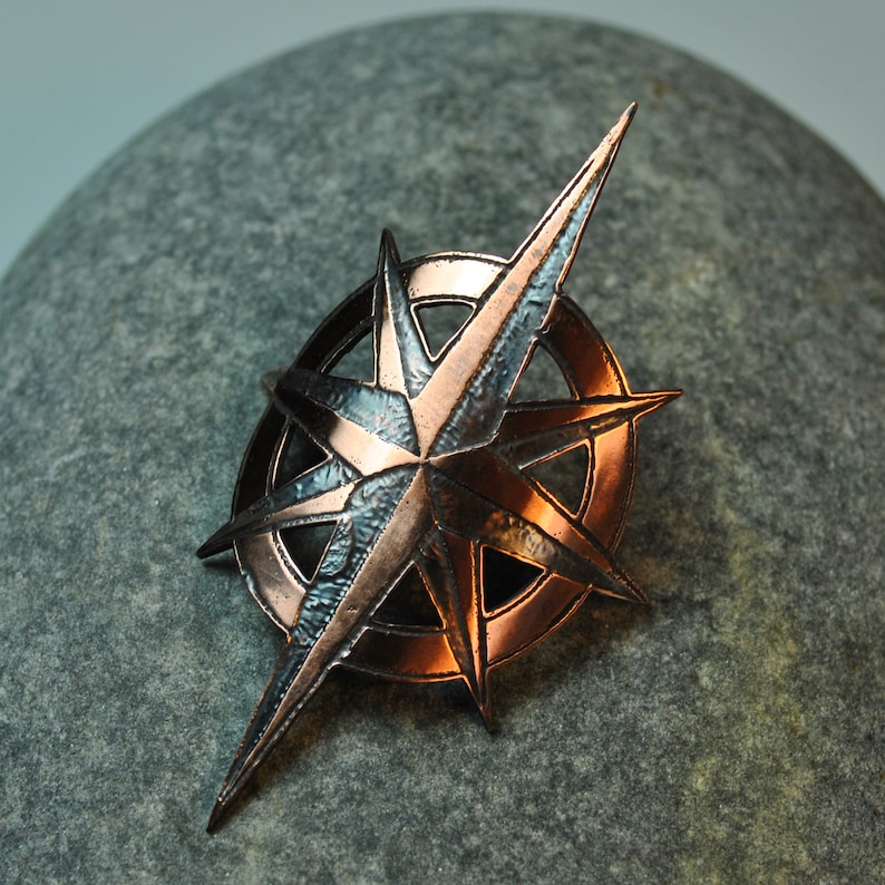 Compass Rose Head Badge - Etsy