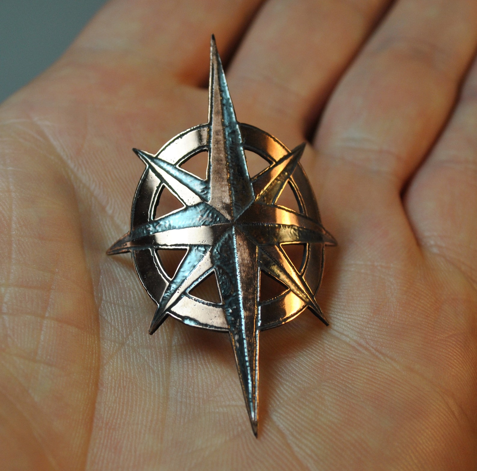 Compass Rose Head Badge - Etsy