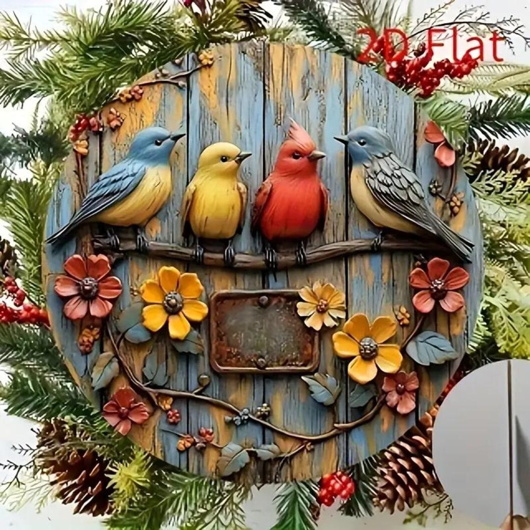 2D Flat Retro Bird Garland Wall Art | Colorful Sign Poster for Coffee ...