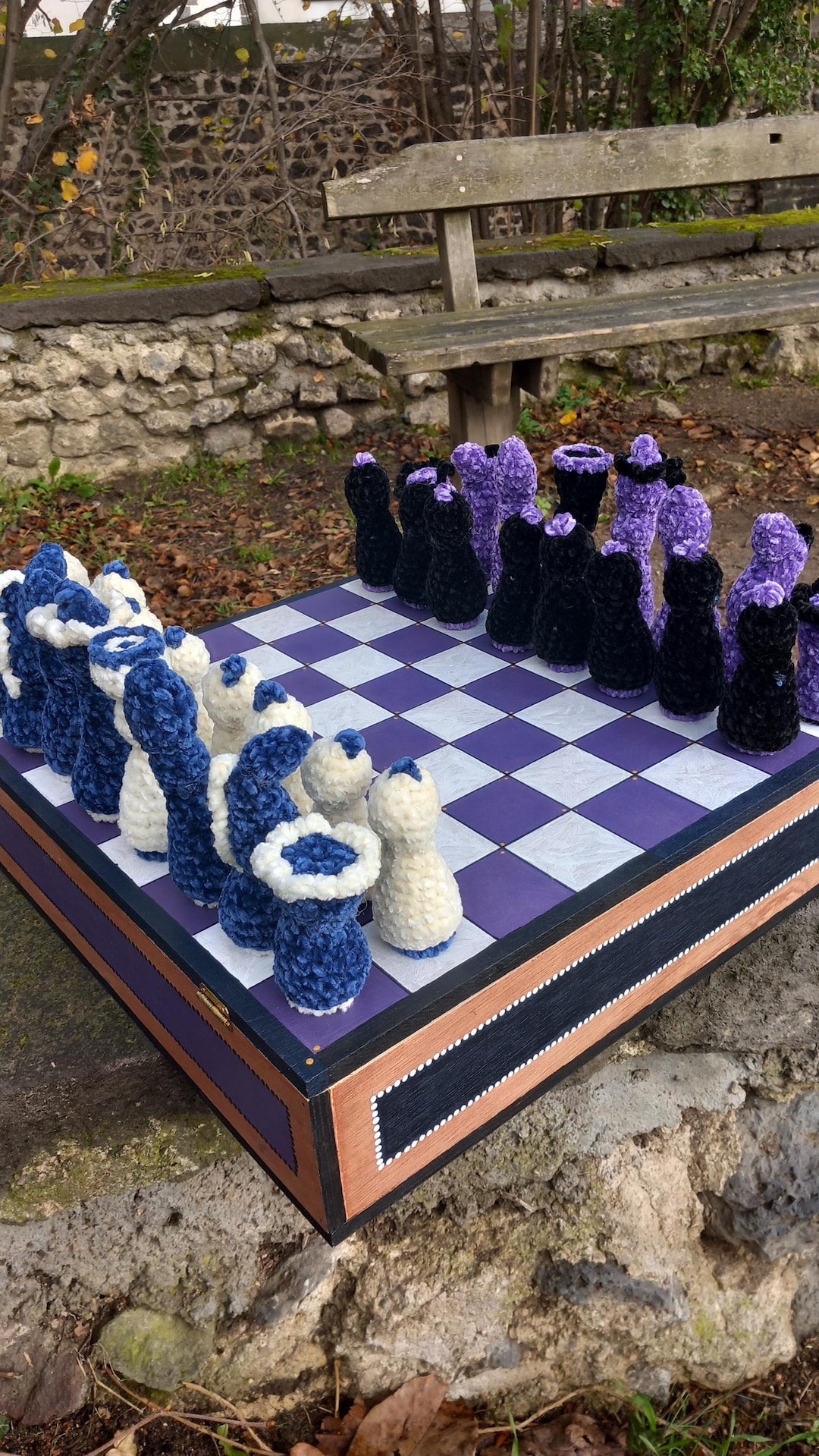 Crochet Chess Set With Wooden Board - Chessboard - Etsy
