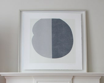 Large Black Abstract Minimal Original Screenprint Square | Etsy