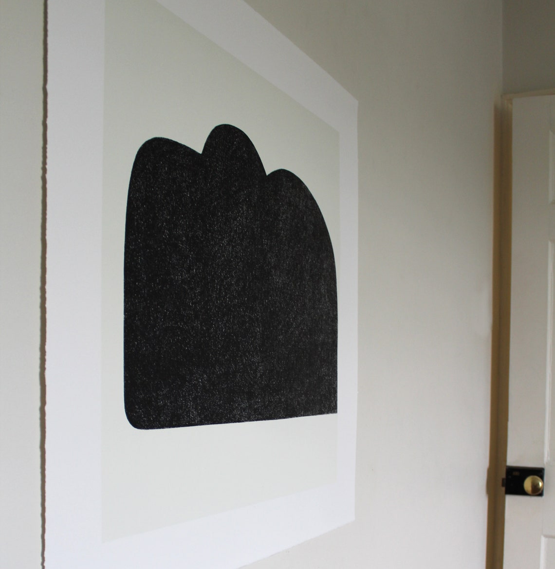 Large Black Abstract Minimal Original Screenprint Square - Etsy