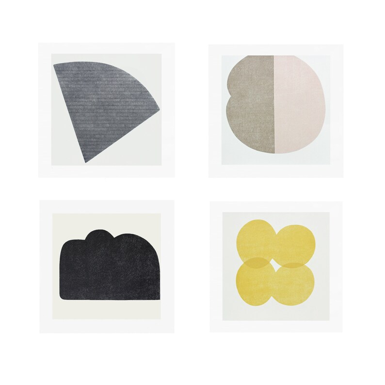 Large Black Abstract Minimal Original Screenprint Square - Etsy