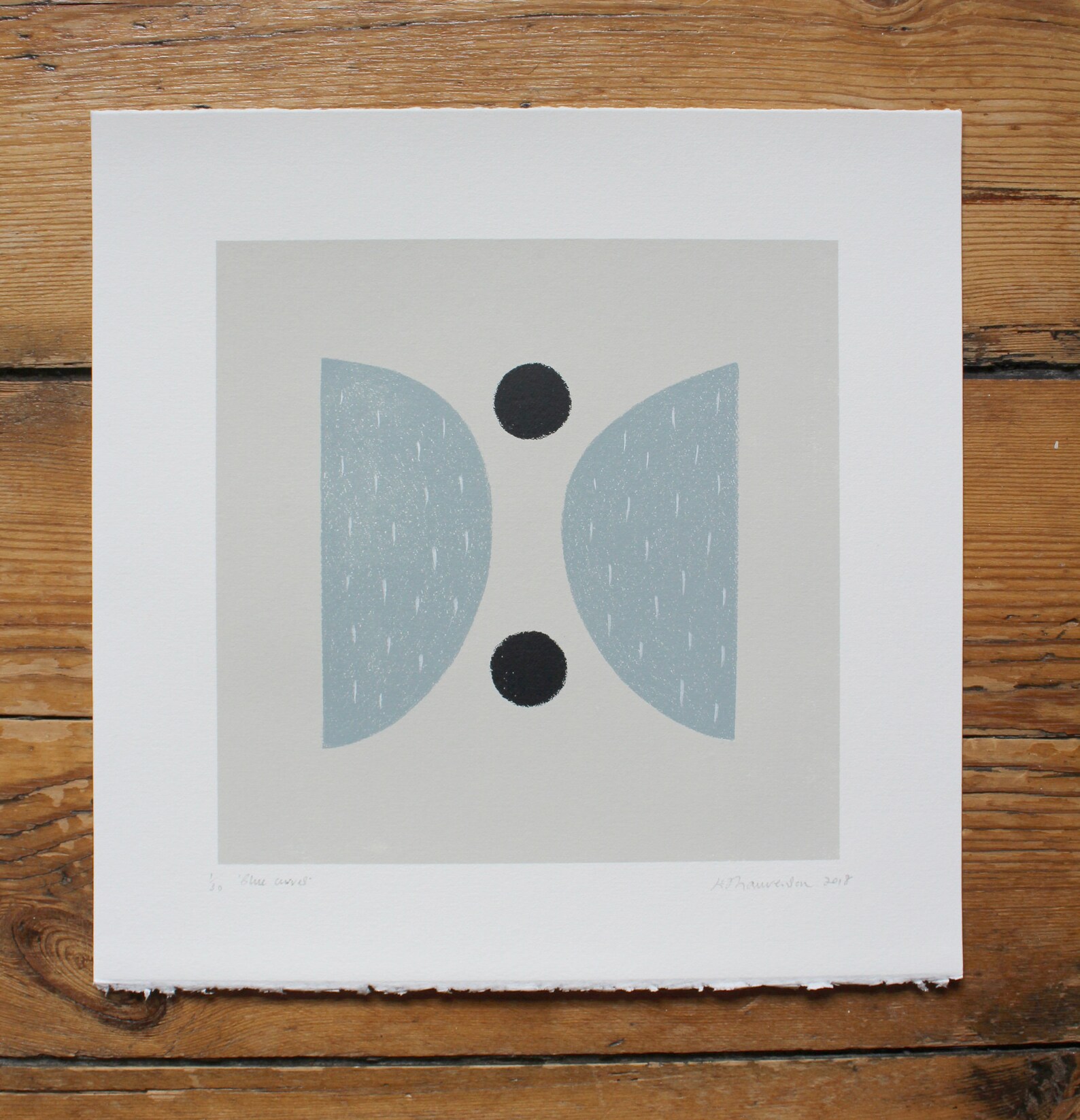 Abstract Screenprint Fine Art Original Grey Blue Black | Etsy