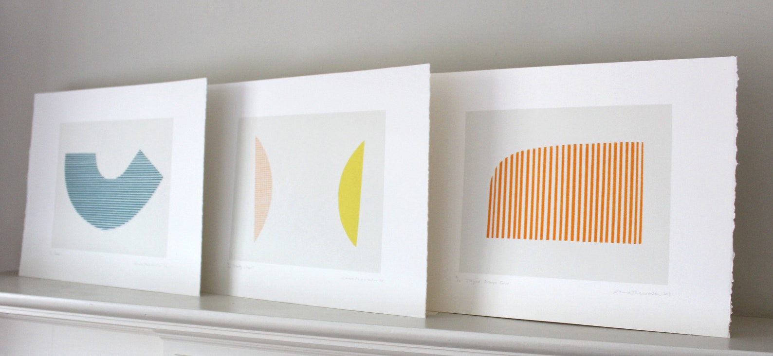 Mid Century Modern Art / Retro Screenprint / Sherbet Colours | Etsy