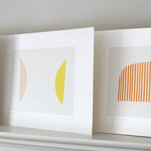 Mid Century Modern Art / Retro Screenprint / Sherbet Colours by Emma ...