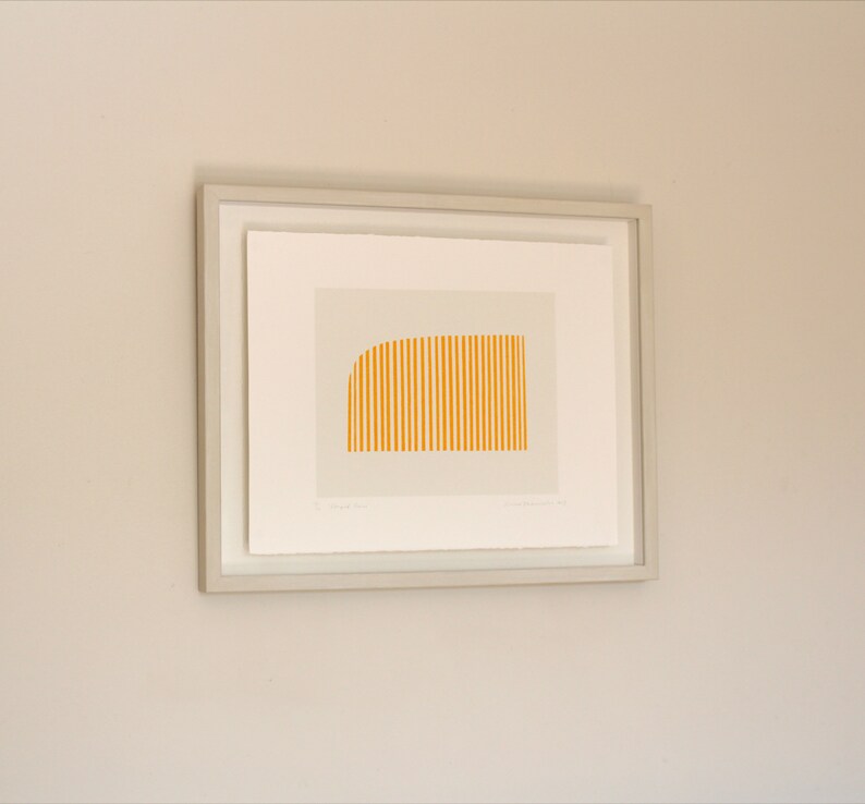 Minimal Original Orange Abstract Screenprint. Retro, Modernist Handmade ...