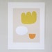 Abstract Shapes Modern Abstract Screenprint, Original Art, Yellow, Pink ...