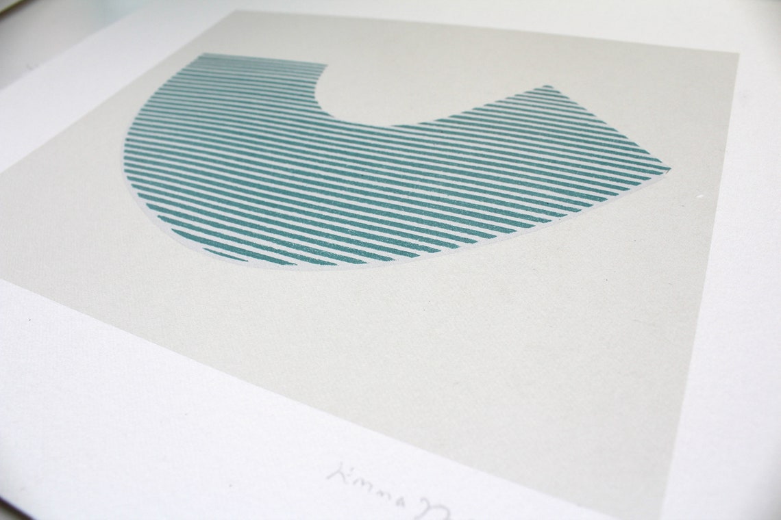 Mid Century Modern Art / Retro Screenprint / Sherbet Colours | Etsy