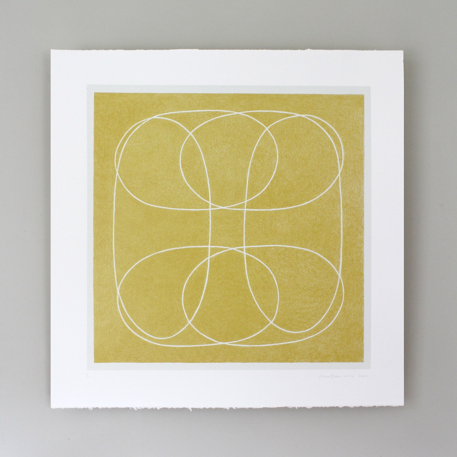 Large Square, Modern, Mustard Yellow Original Abstract, Minimal ...