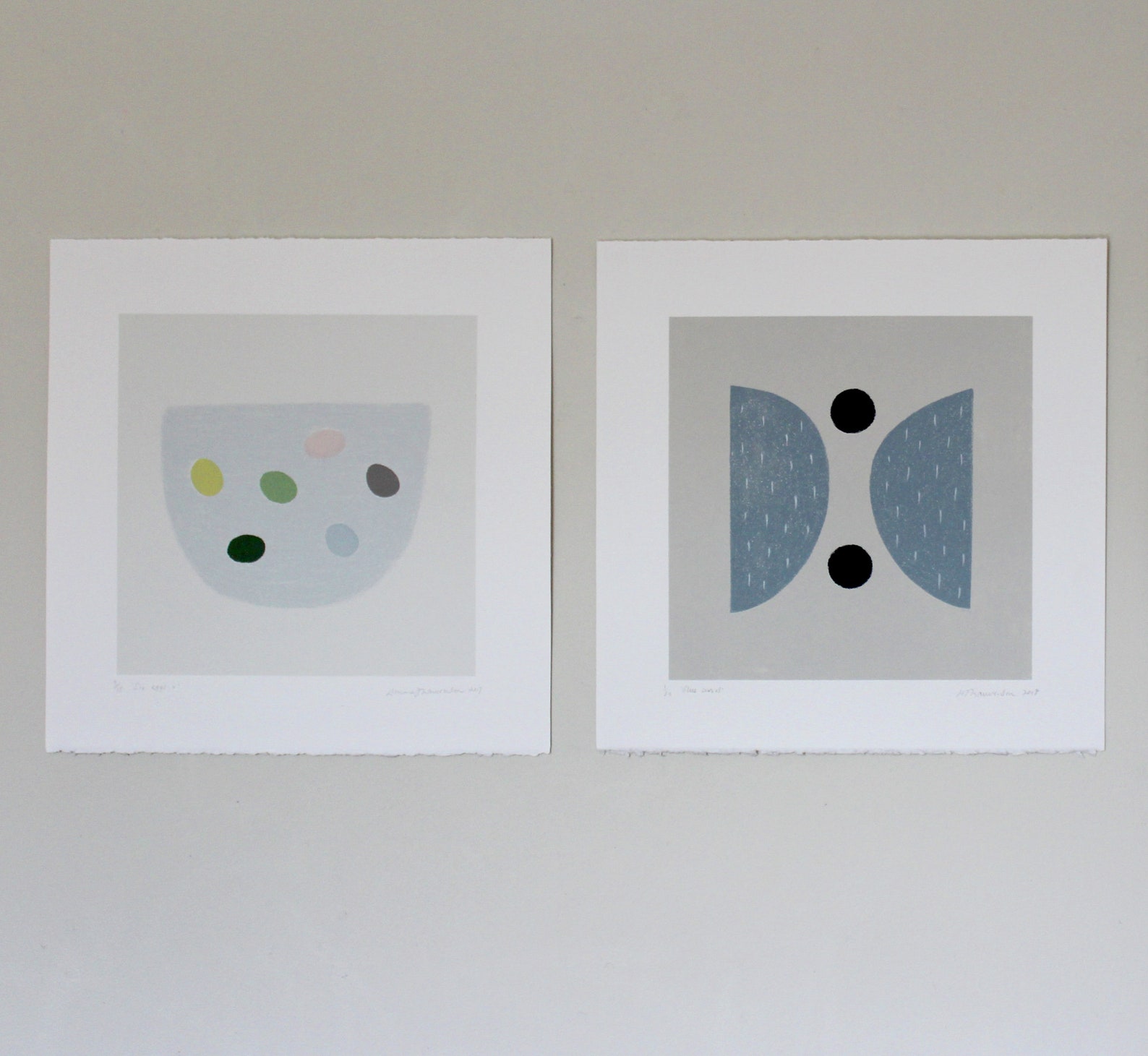 Abstract Screenprint Fine Art Original Grey Blue Black | Etsy